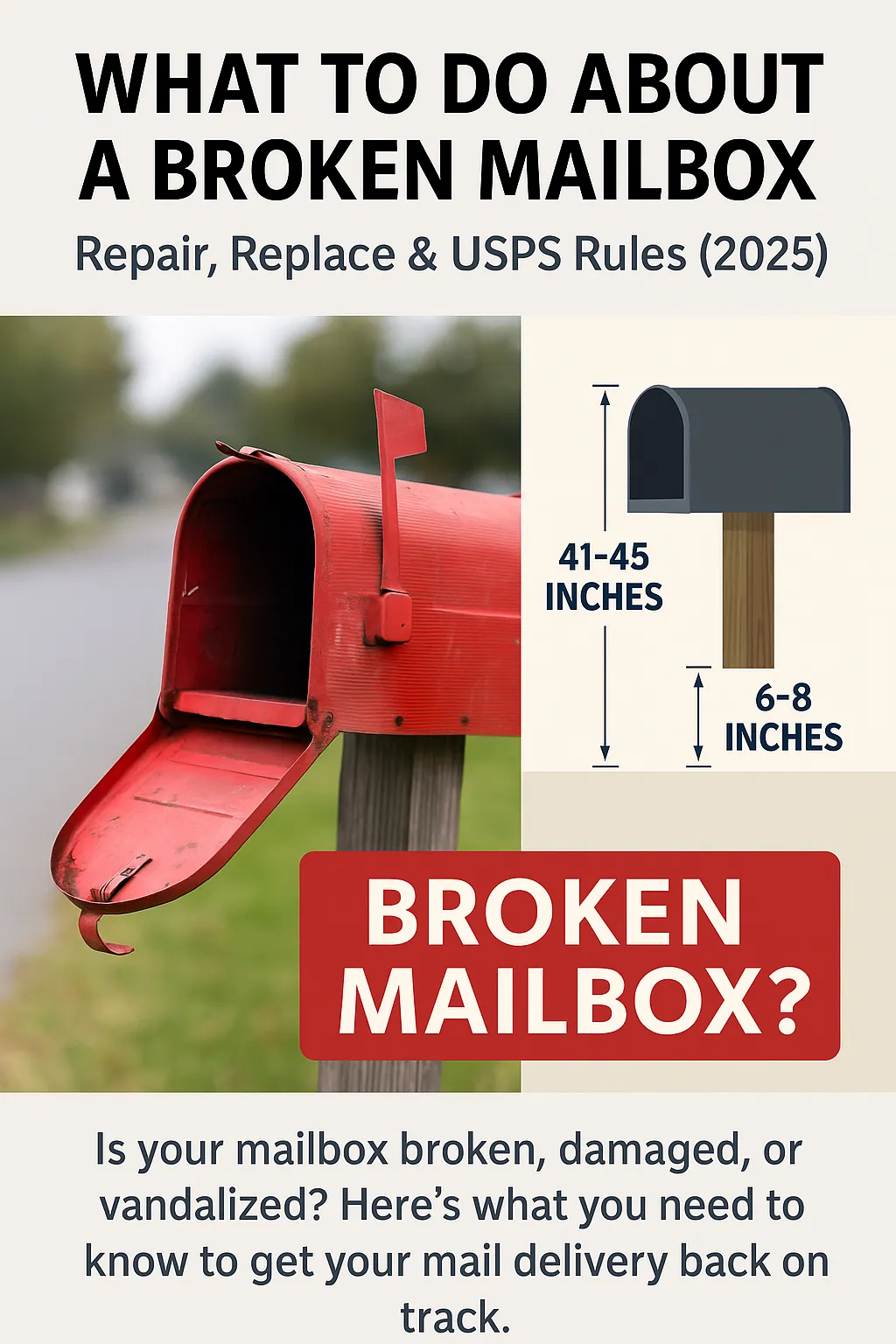 What to Do About a Broken Mailbox: Repair, Replace & USPS Rules (2025 ...