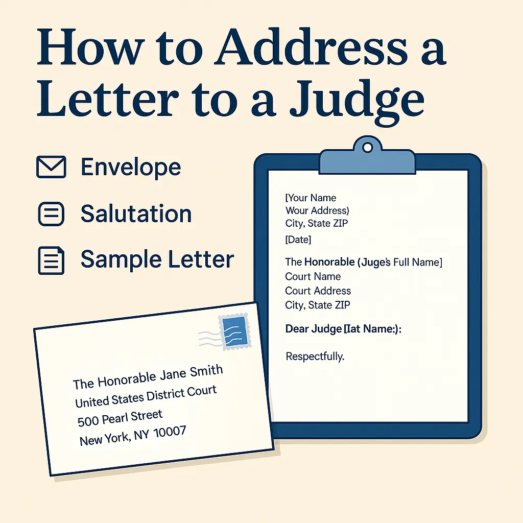 How to Address a Letter to a Judge (Envelope, Salutation, Sample Letter)