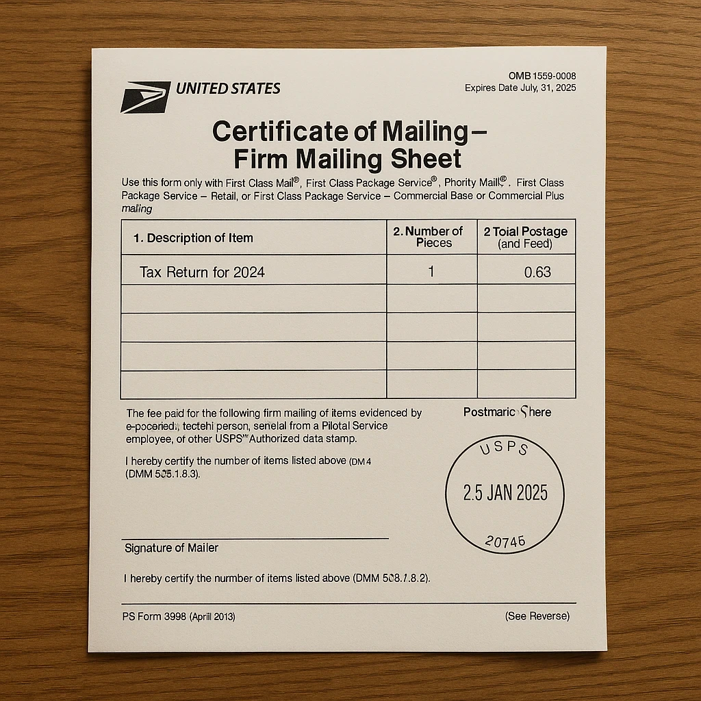 PS Form 3665: Certificate of Mailing Explained - How to Use and Fill Out