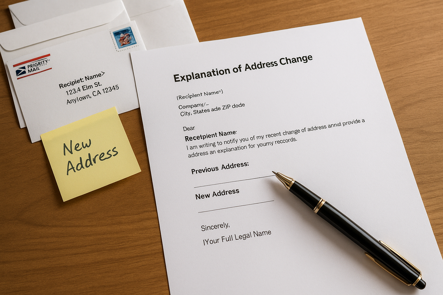 Address Change Explanation Letter Template | Free Printable