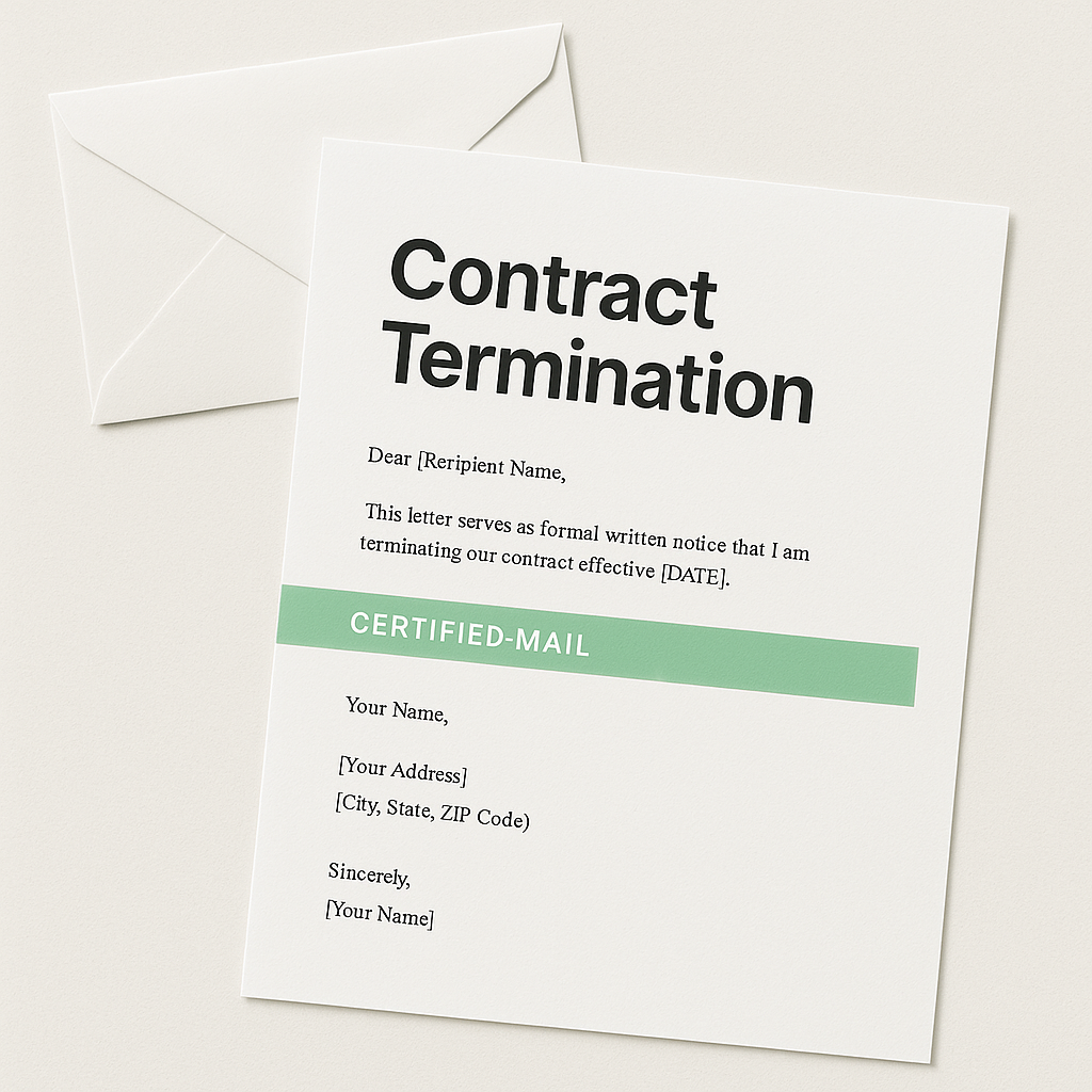 Contract Termination Letter Template | End Agreement | The Letter Pilot