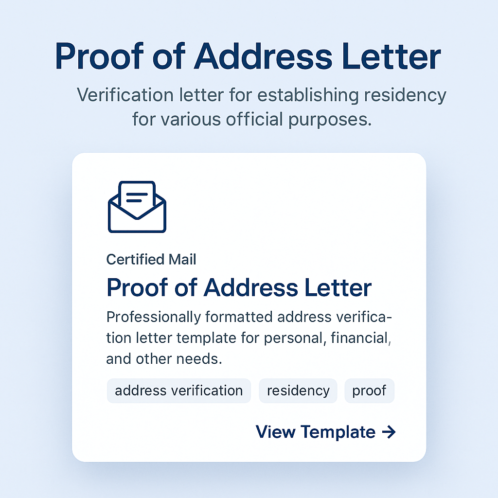 Proof of Address Letter Template | The Letter Pilot