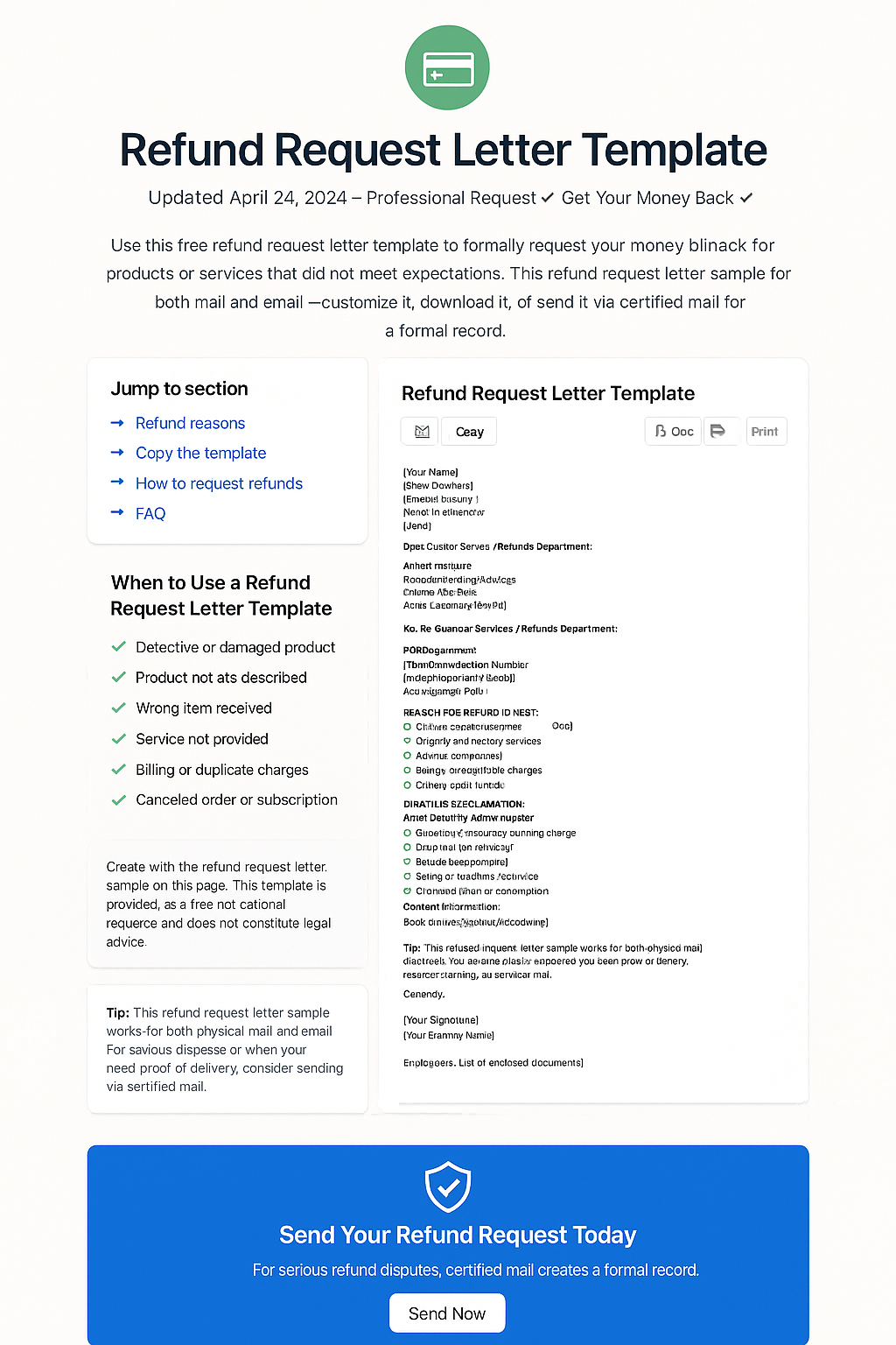 Refund Request Letter Template | Get Your Money Back | The Letter Pilot